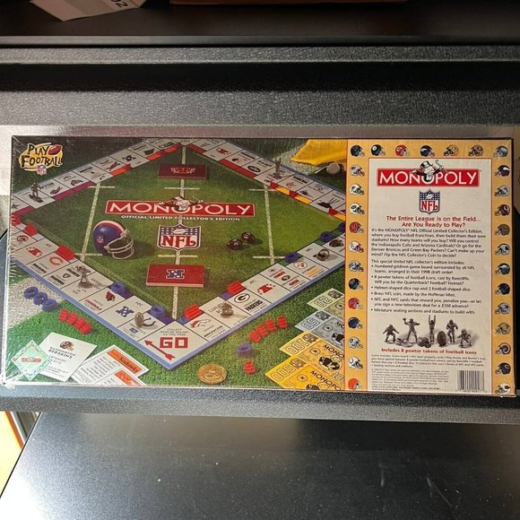 Hasbro | Games | Vintage 998 Monopoly Nfl Football Official Limited ...